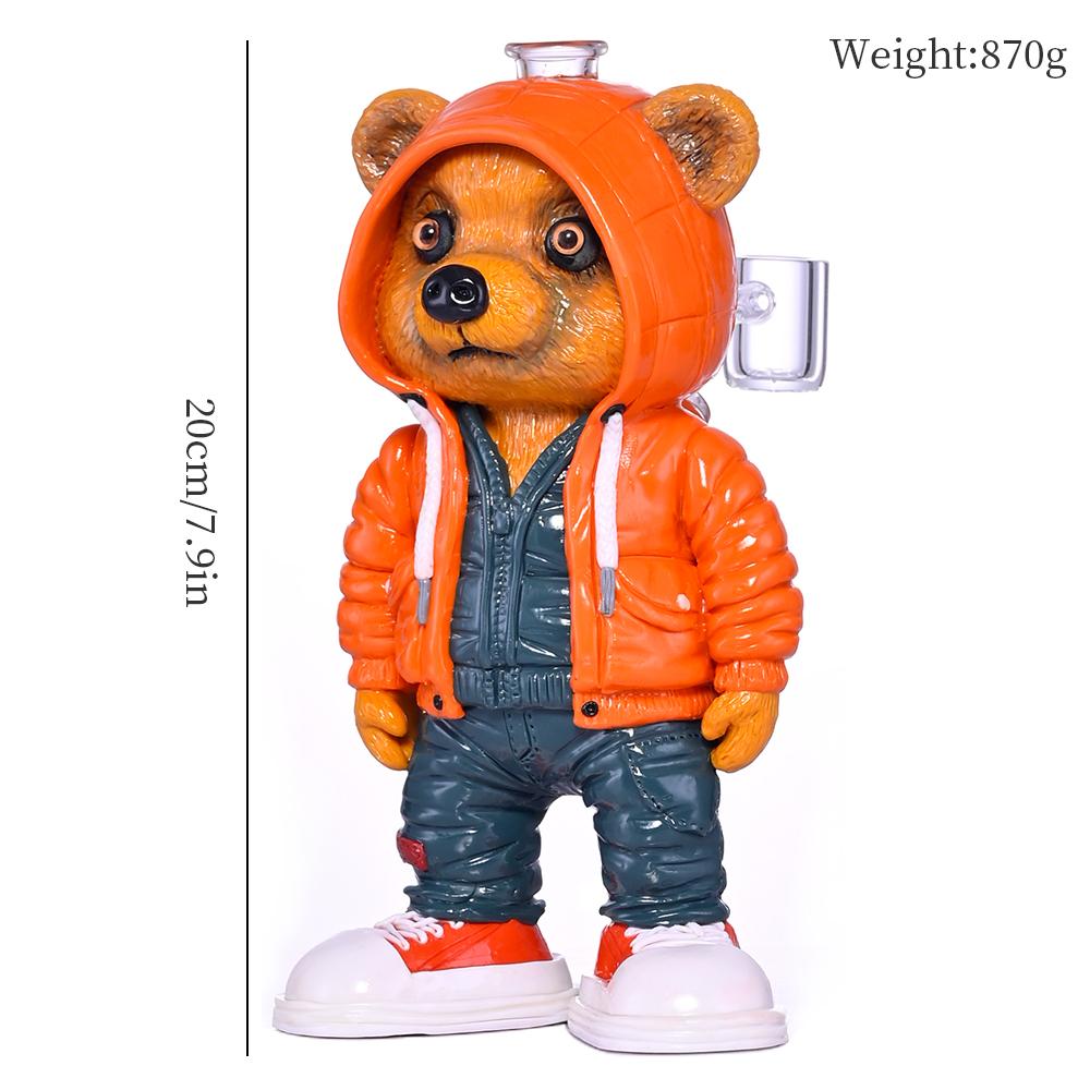 Polymer Clay Glass Pipe,Handmade Kneading 3D Cartoon Bear Bong,Glass ...