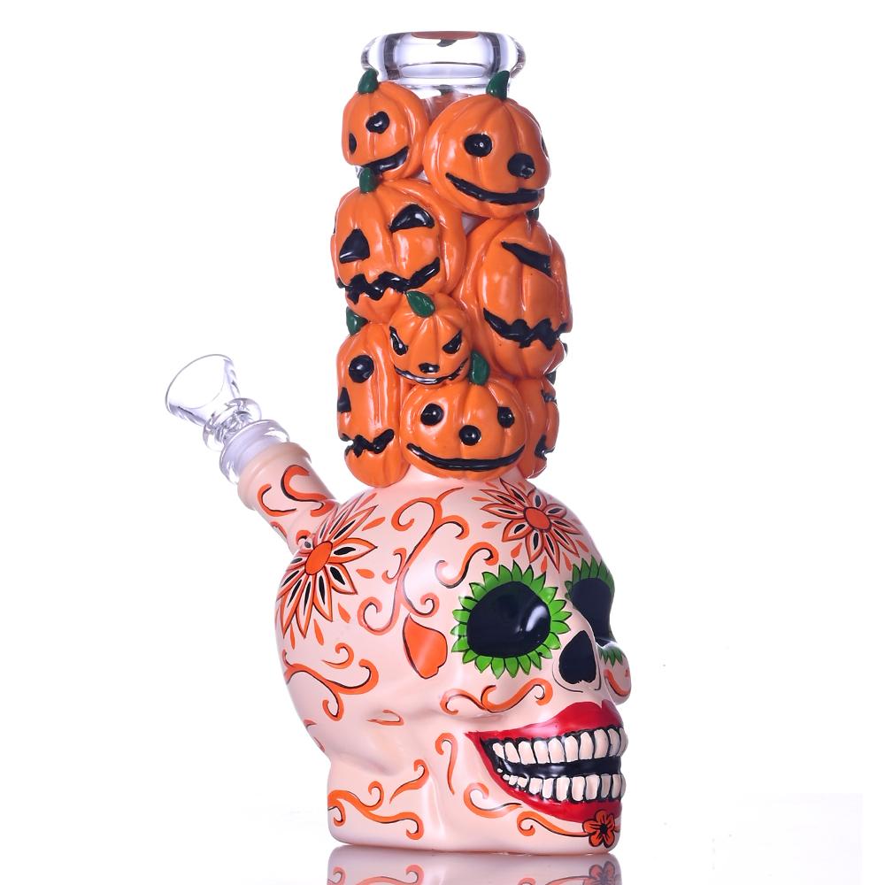 Skull Glass Beaker Bong,Cute Halloween Pumpkin,Glass Water Pipe With ...