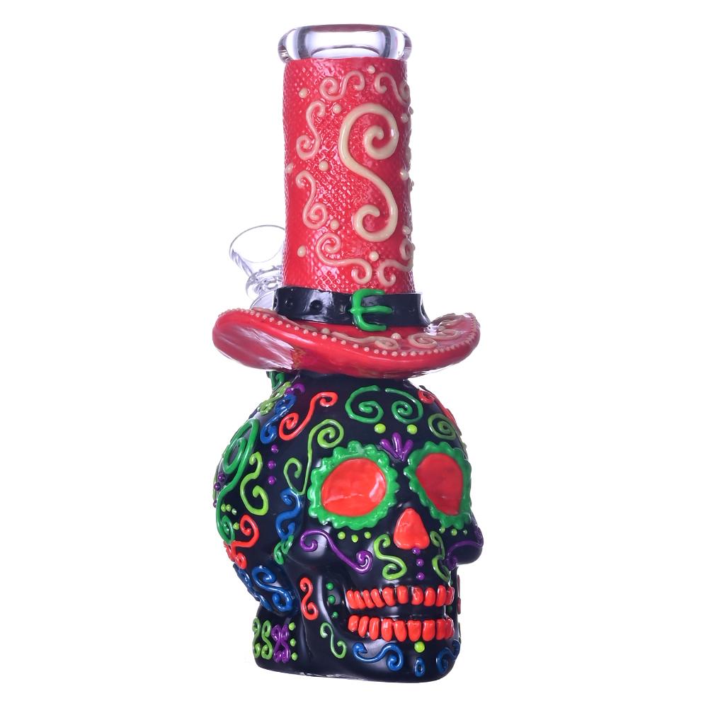 Hand Drawn Human Skeleton Glass Beaker Bong,Line With Glow In The Dark ...