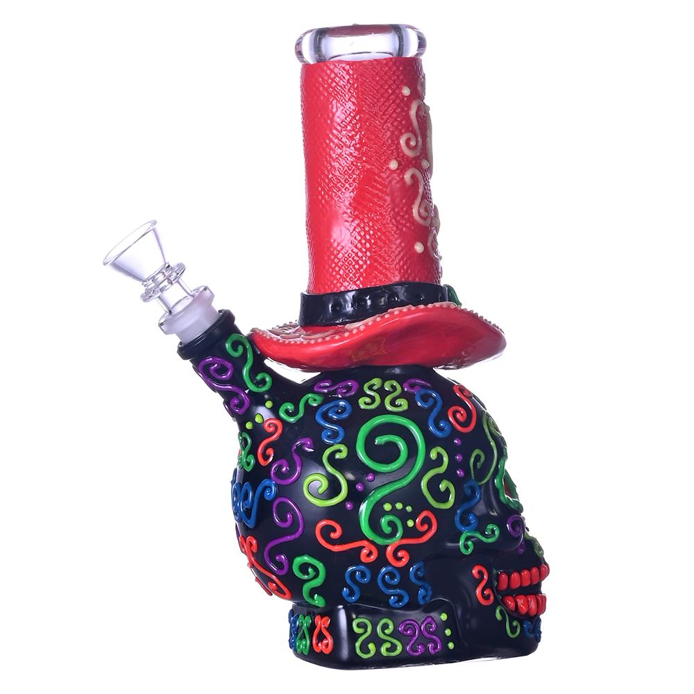 Hand Drawn Human Skeleton Glass Beaker Bong,Line With Glow In The Dark ...