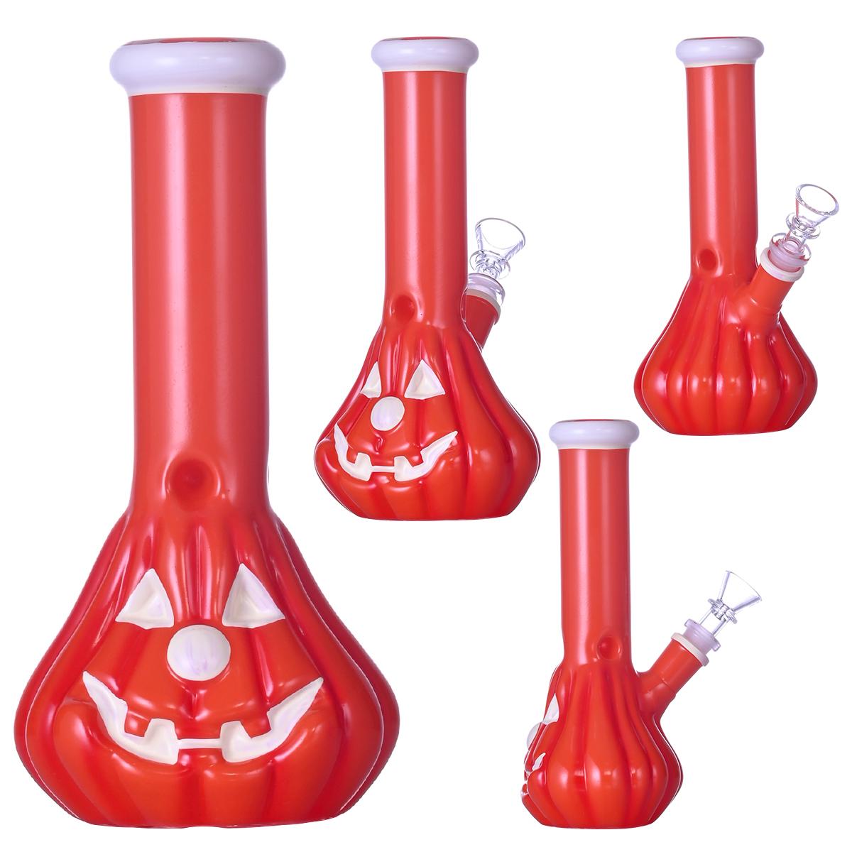 HippiesGlass,Hand Drawn Colorful Pumpkin Glass Beaker Bong,Halloween ...