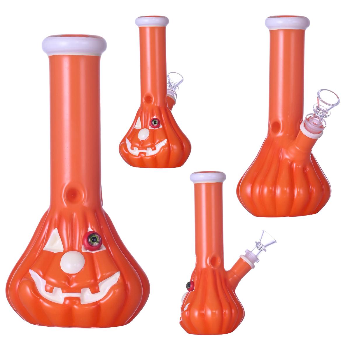 HippiesGlass,Hand Drawn Colorful Pumpkin Glass Beaker Bong,Halloween ...