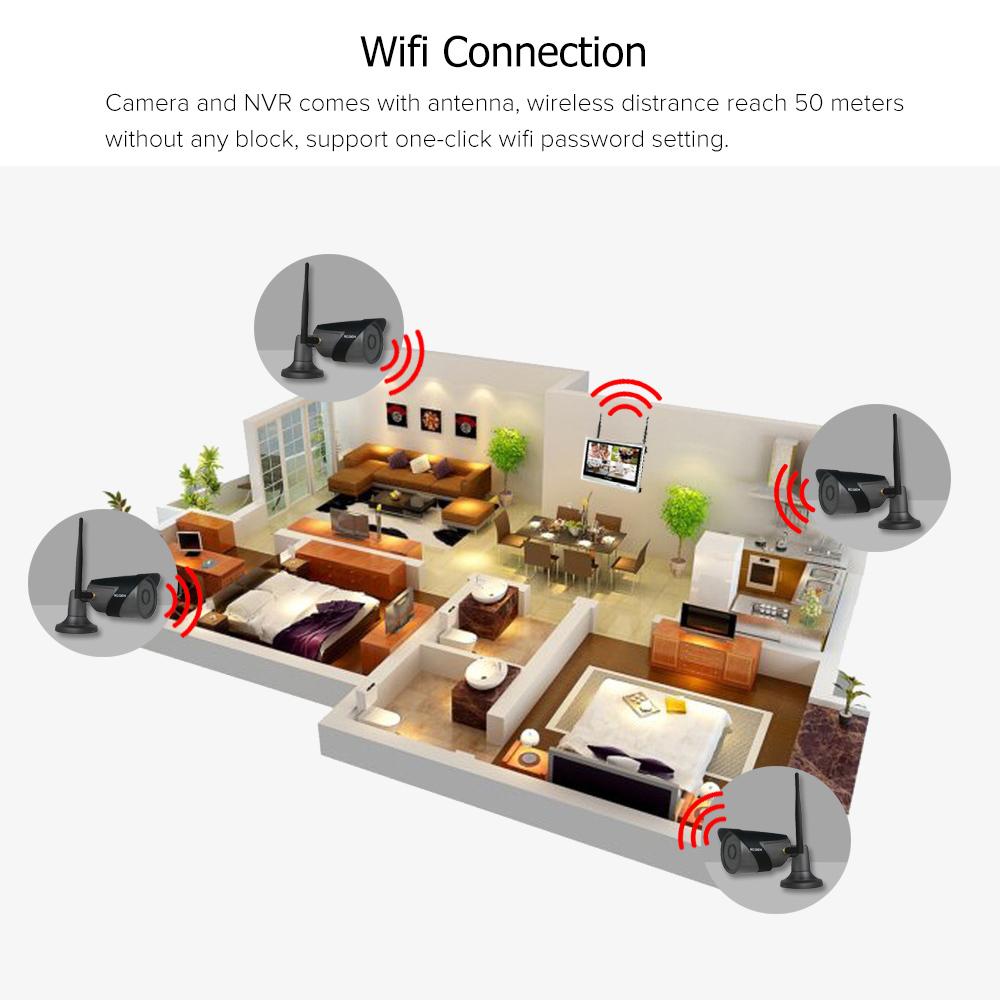 12.5 inch Disdplay 4 camera Wireless Security system - VG-1.0MP-4CH-R ...