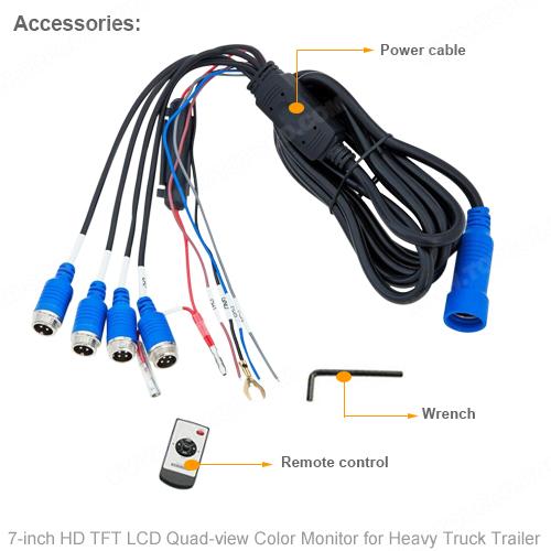 7Inch AHD LCD Quad-view Monitor for Heavy Truck Trailer - TOP-AHD7004Q ...