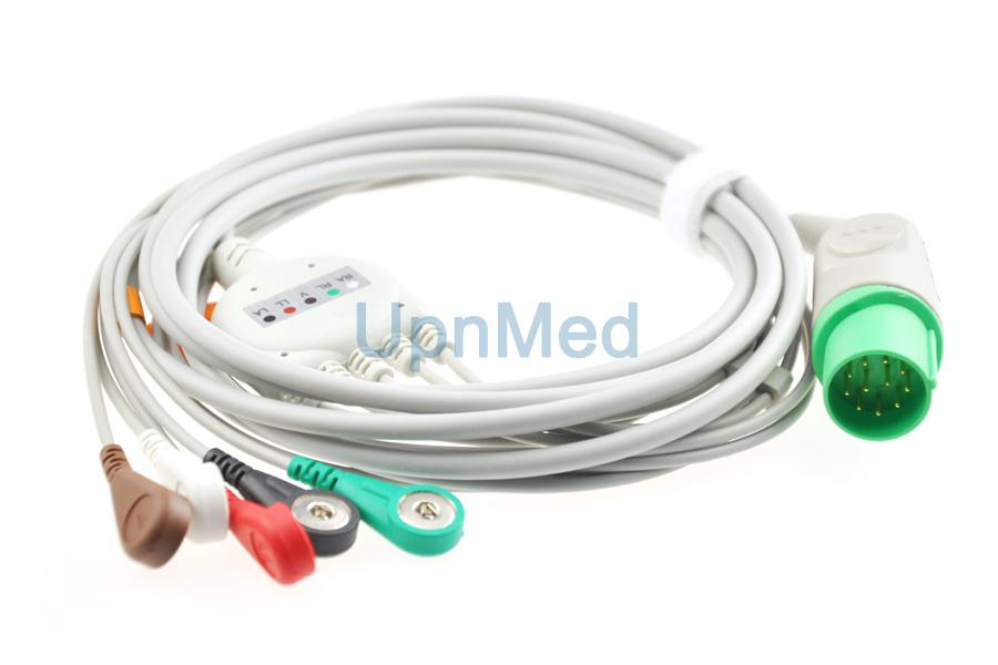 Nihon Kohden defibrillator TEC-5200A ECG cable with lead wires,11 pins ...