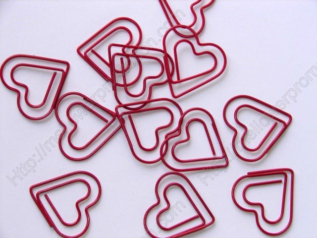 Fancy red heart shaped paper clips - ML003 - Mellower (China ...