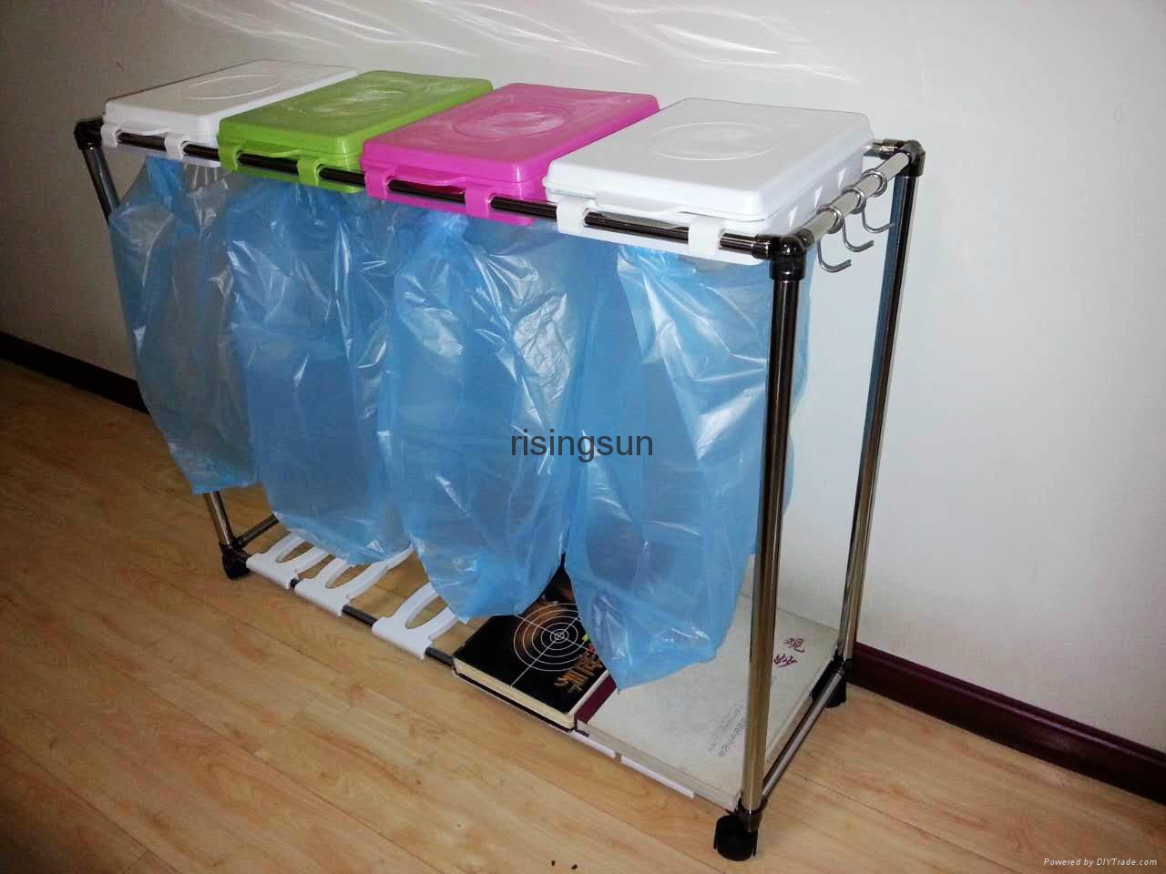 Four & Three Units Dirt Bucket Trash Can Trolley Single Double Triple ...
