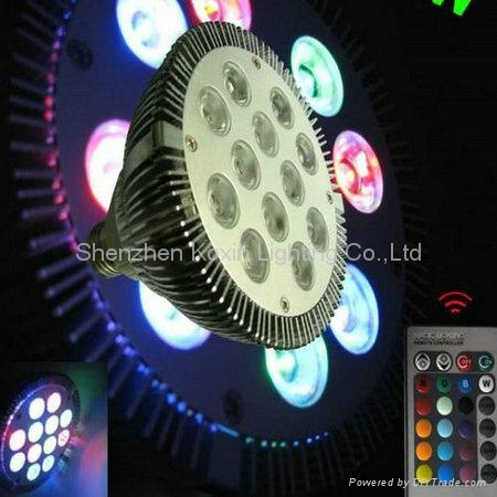 High power color changing 12W RGB led par light(with remote controller ...
