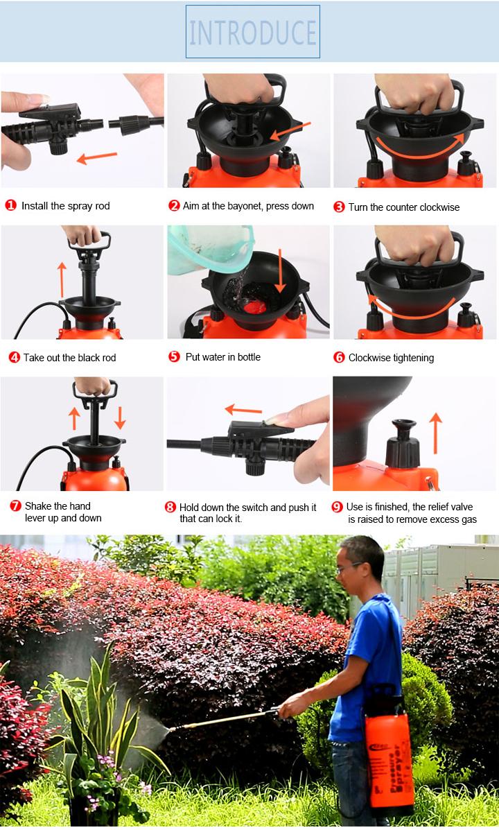 4L/5L/7L/8L Garden Hand Backpack Manual Power Shoulder Pressure Pump ...
