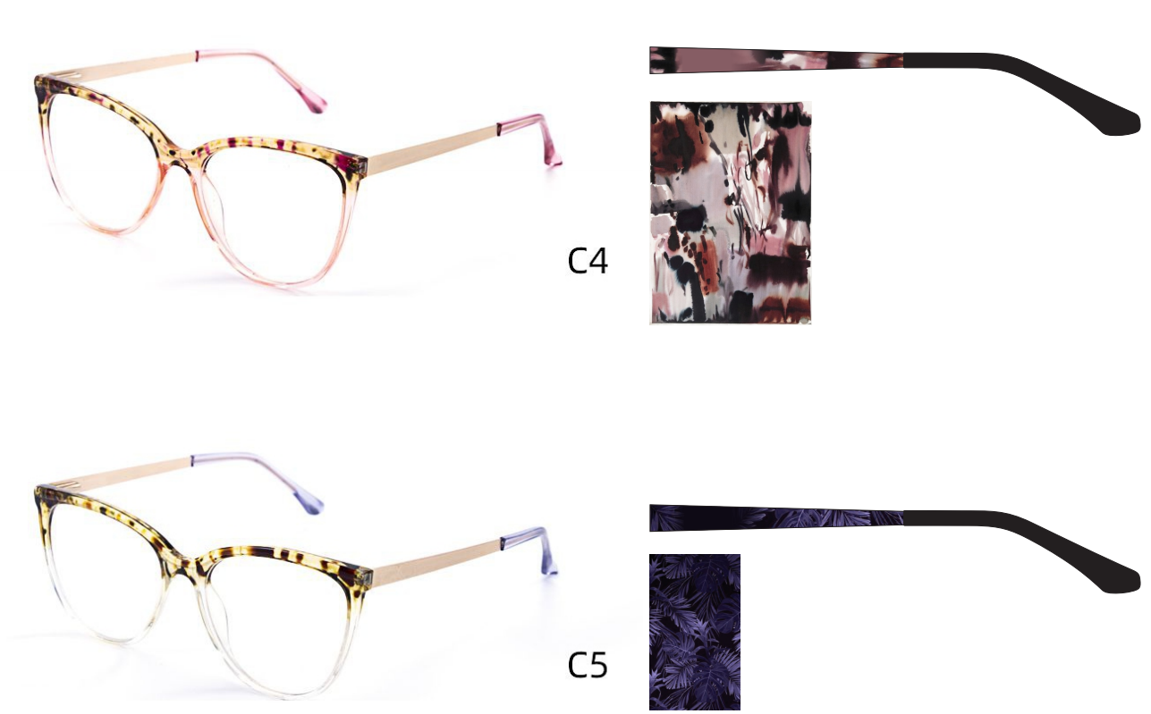 Lady Fashion Acetate Eyeframes With Arts Arms 8006 Olu China