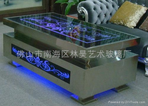 stainless steel ktv table - Linhao Art Glass (China Manufacturer ...