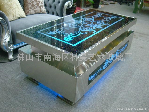 stainless steel ktv table - Linhao Art Glass (China Manufacturer ...