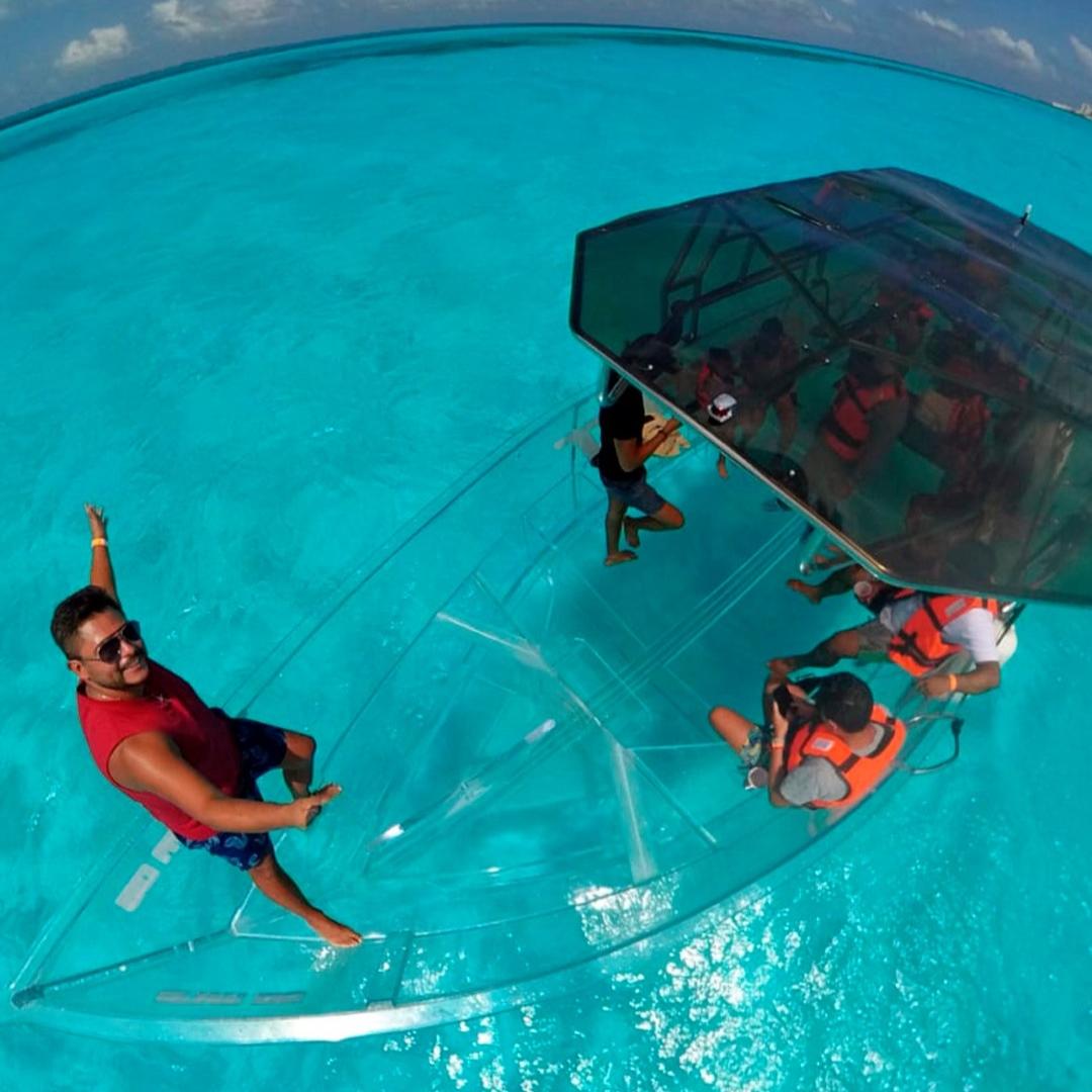 Polycarbonate Material Clear Boat with stainless steel frame ...